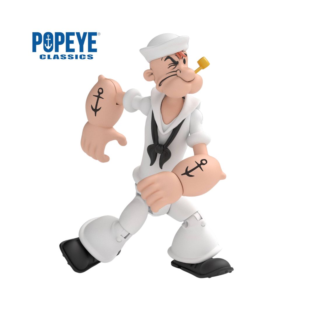 Popeye Classics Action Figure: Popeye White Sailor Suit – Shop Cool Tricks